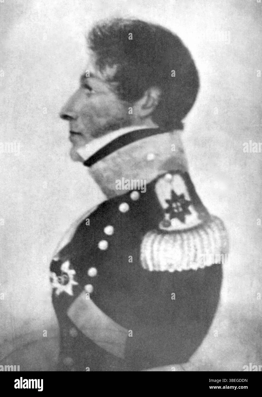 This black and white photograph from 1824-1849 shows a portrait of ...