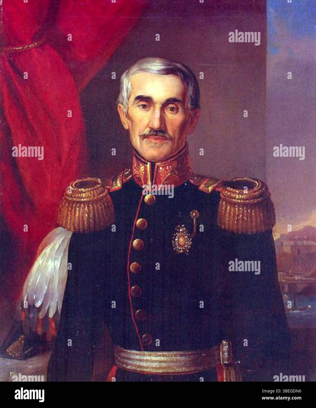 Portrait of Jevrem Obrenovic, a 19th-century Serbian political figure ...