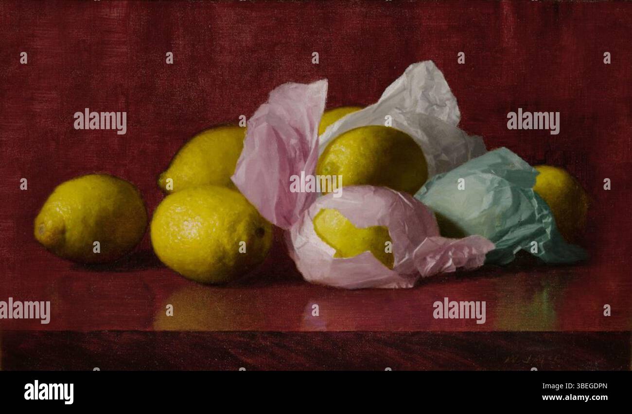This circa 1895 still life painting by William Joseph McCloskey features wrapped lemons ...