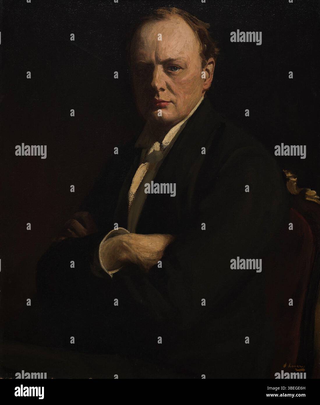 Portrait of Sir Winston Churchill painted in 1915 by John Lavery ...