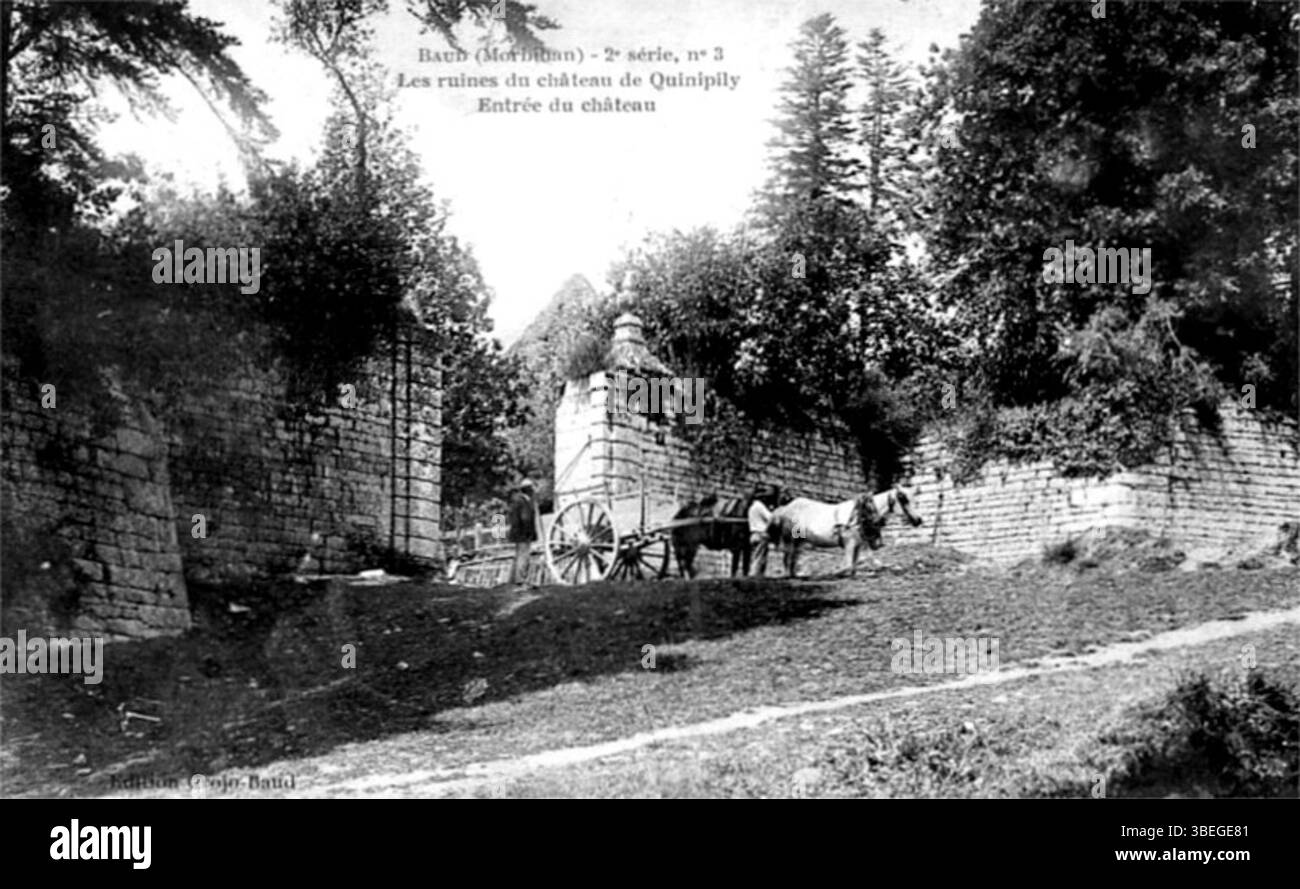 This circa 1930 postcard by Grojo (Baud) depicts the ruins of Quinipily ...