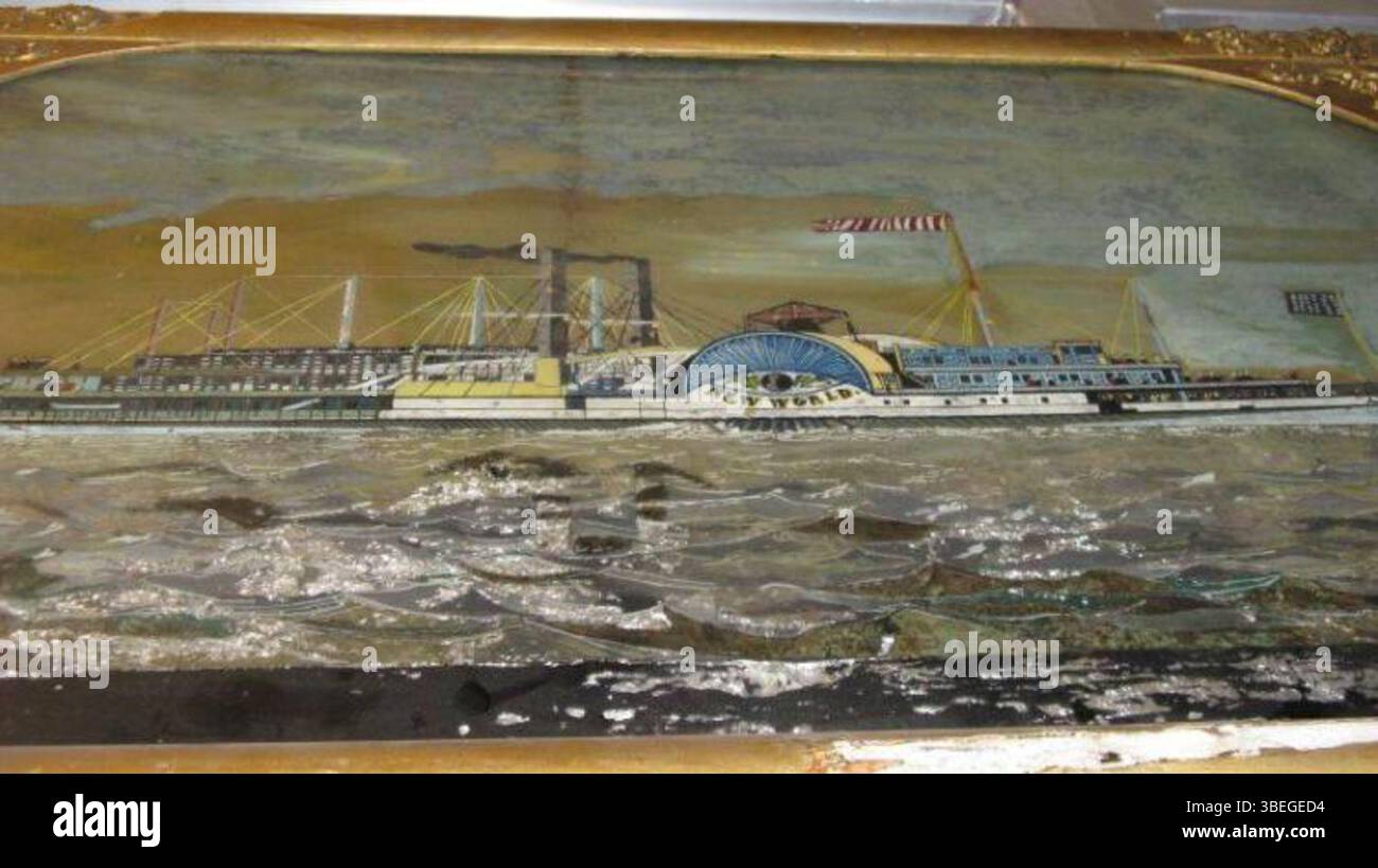 This painting of the Steamship 'New World' dates from between 1870 and ...