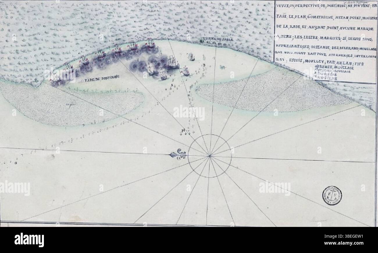 Anonymous 1718 map of the Portendic trading post, showing structural ...