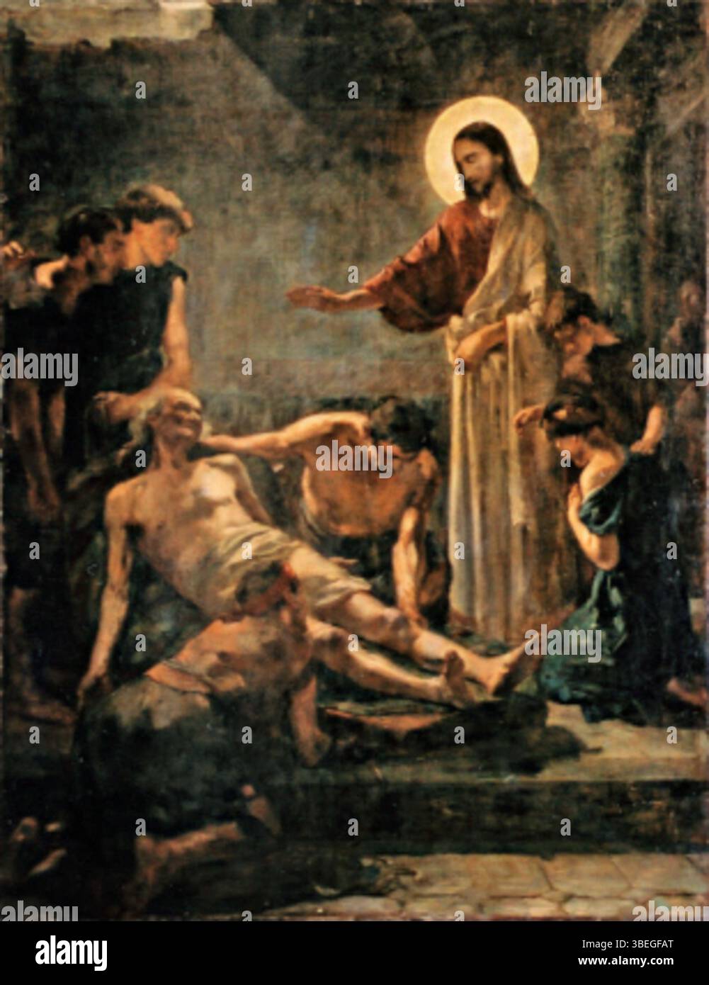 Religious painting by Jean-Célestin Danguy from 1889, depicting Jesus ...