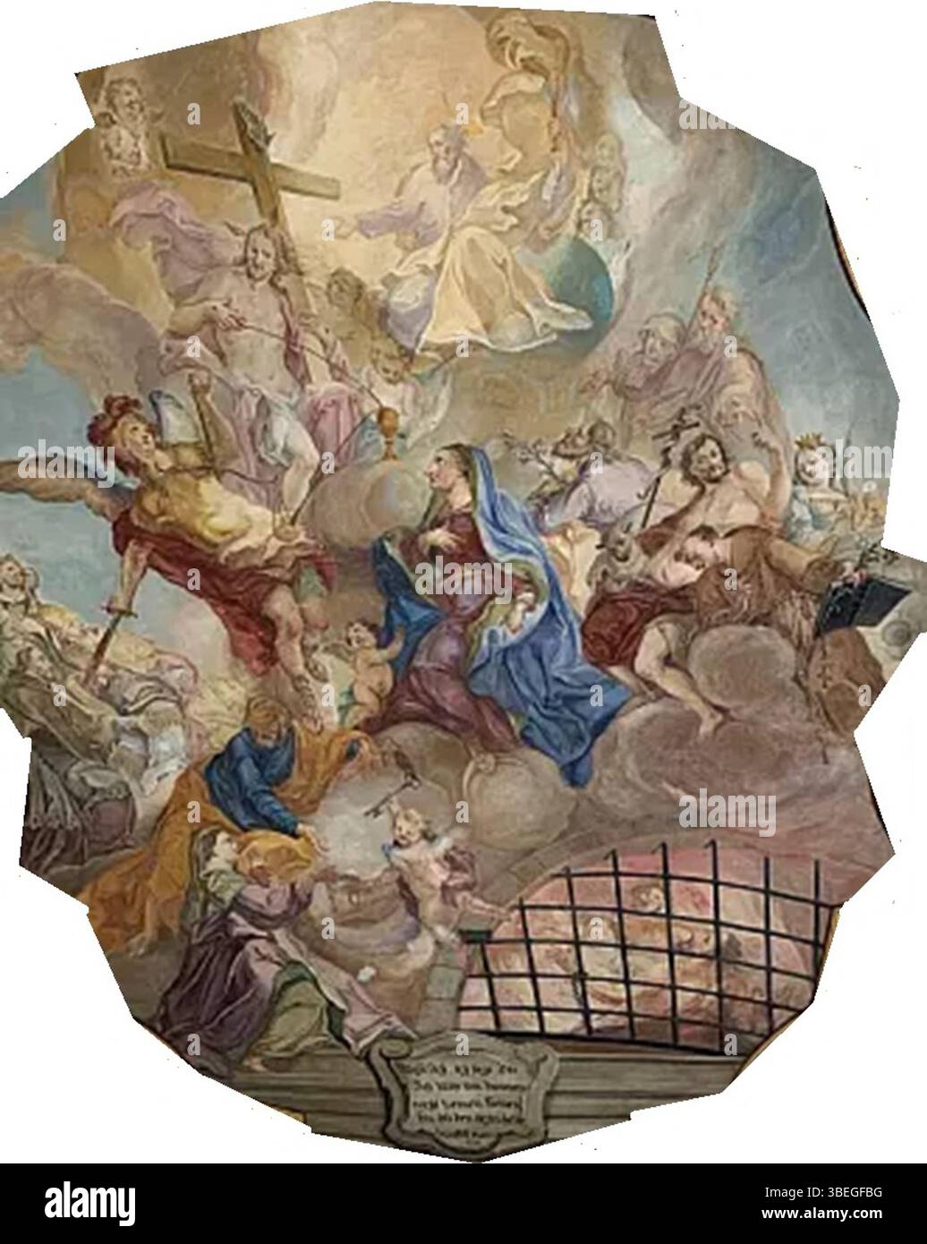 This 1766 ceiling fresco by Johann Anwander depicts the Archangel ...