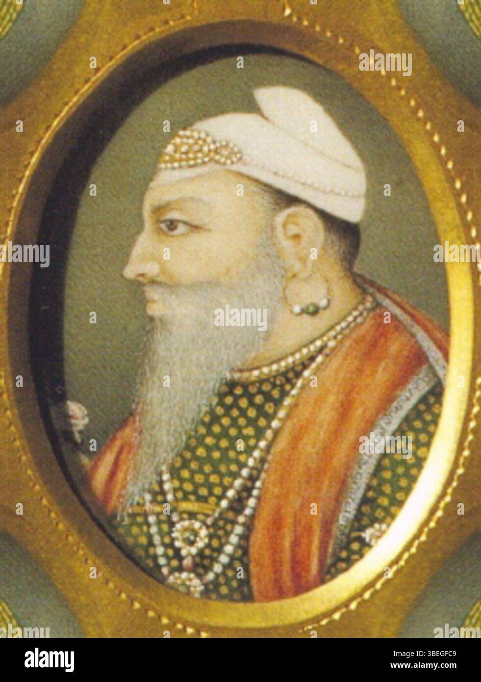 This miniature portrait likely dates to the 19th century and depicts ...