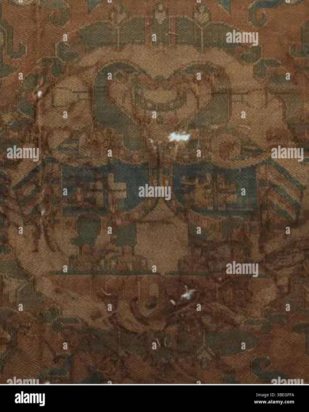 A Shu brocade, housed at the Chengdu Museum, with a double-bird-within ...