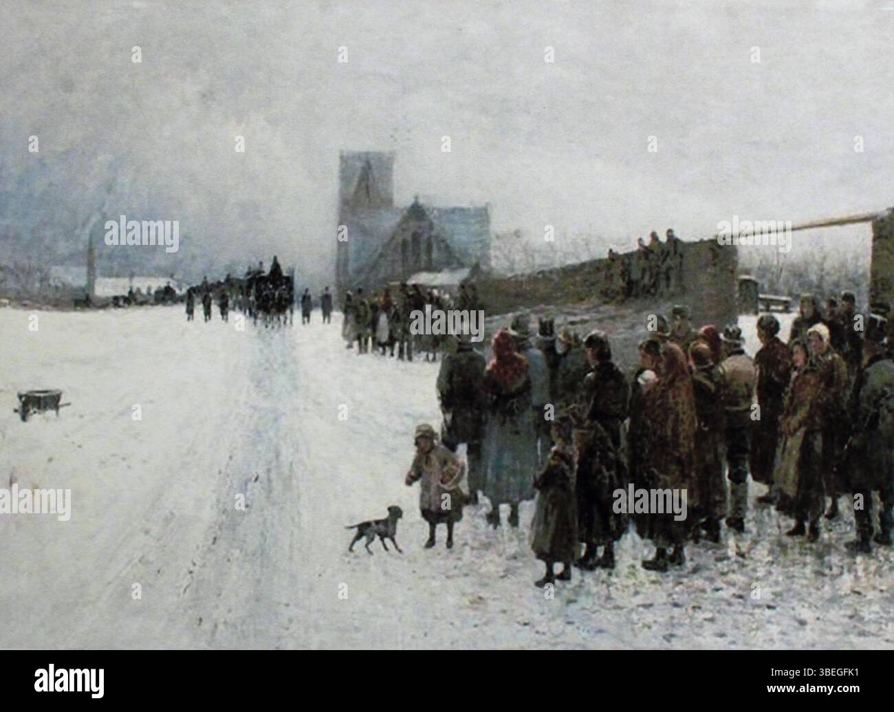 This oil painting by Robert Weir Allan depicts the funeral of Thomas ...