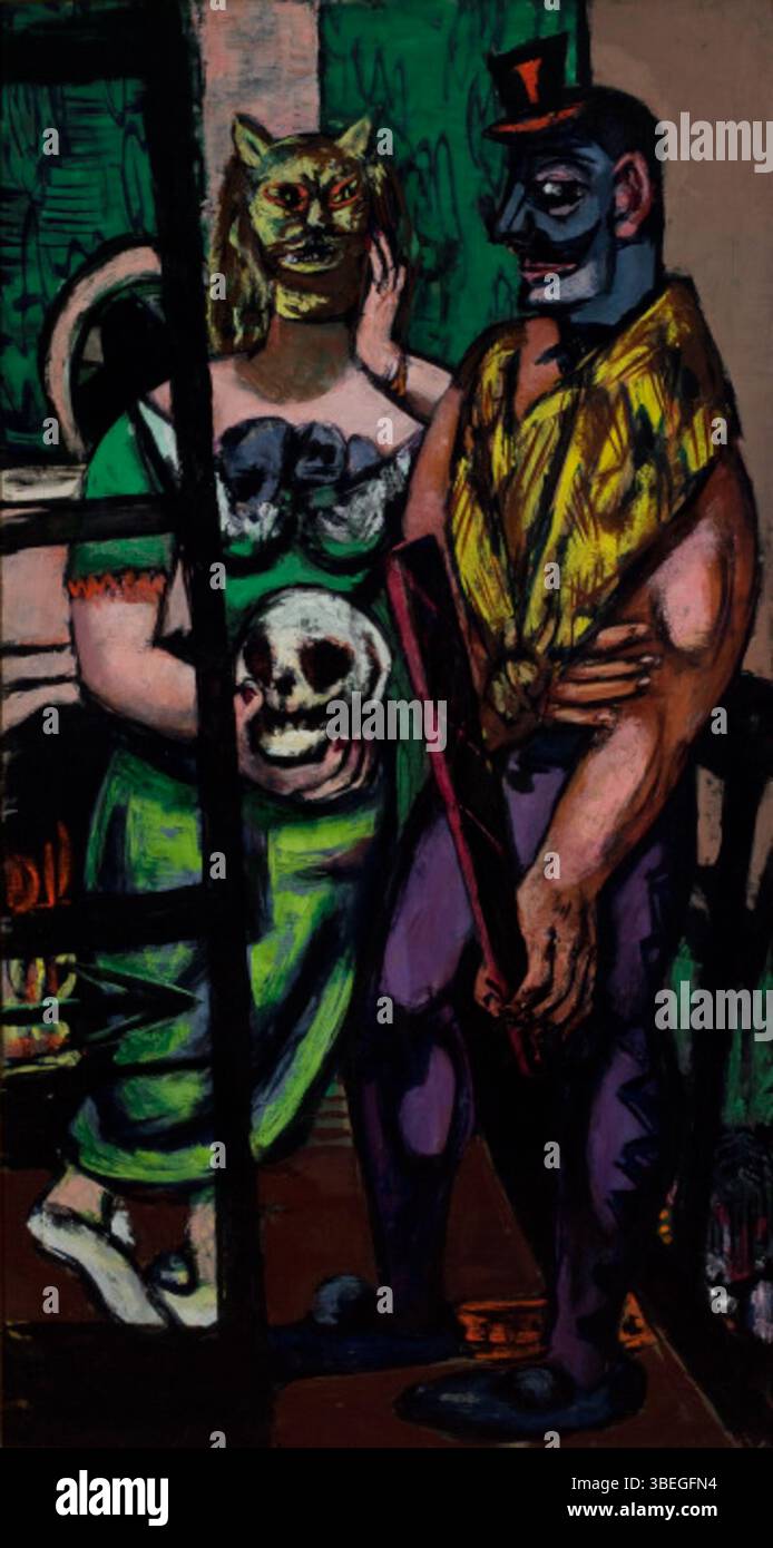 Max Beckmann's 1948 painting ‘Masquerade’ explores the theme of ...