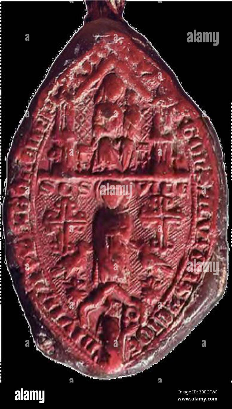 The seal of D. Gonçalo Pereira, Bishop of Lisbon, from the 14th century ...