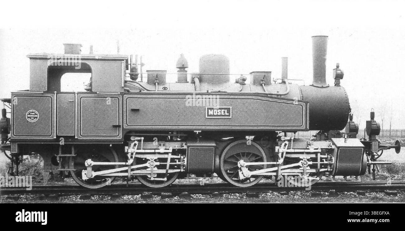 The Mallet locomotive of the Moselbahn No. 1, built circa 1902 ...
