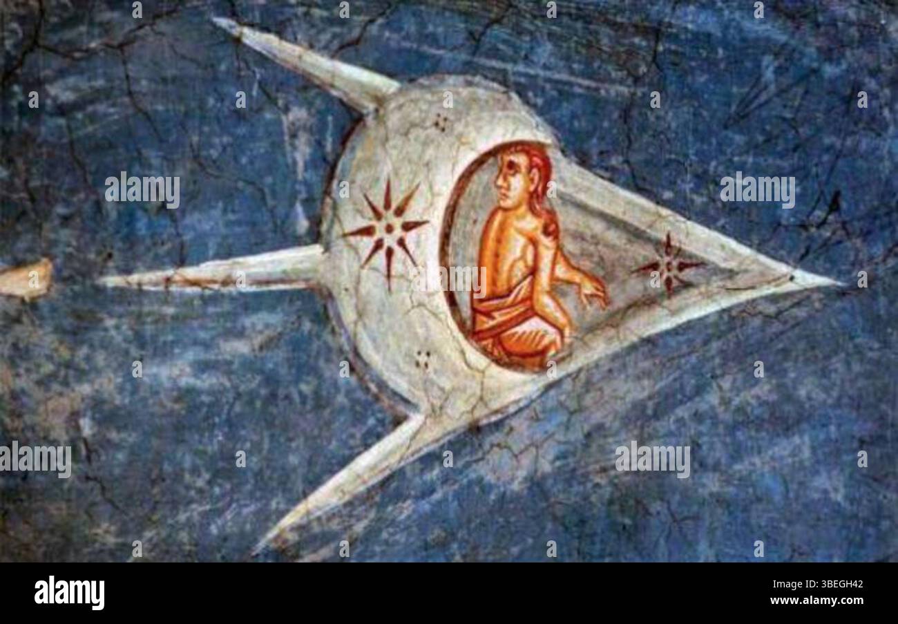This detail from a 14th-century fresco at Visoki Deani Monastery ...