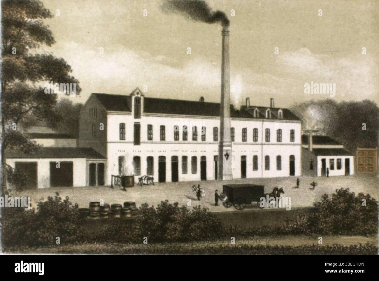 This historic image shows the Goldschmidt & Nordholms Farveri, a paint ...