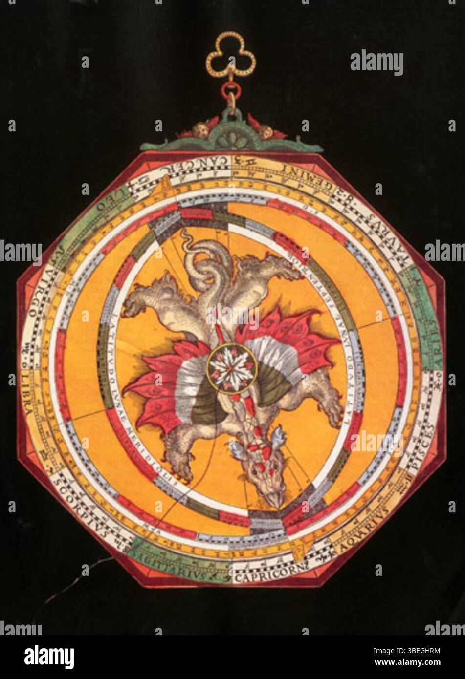 The Zodiac Volvelle, created by Petrus Apianus around 1520-1540, is a ...
