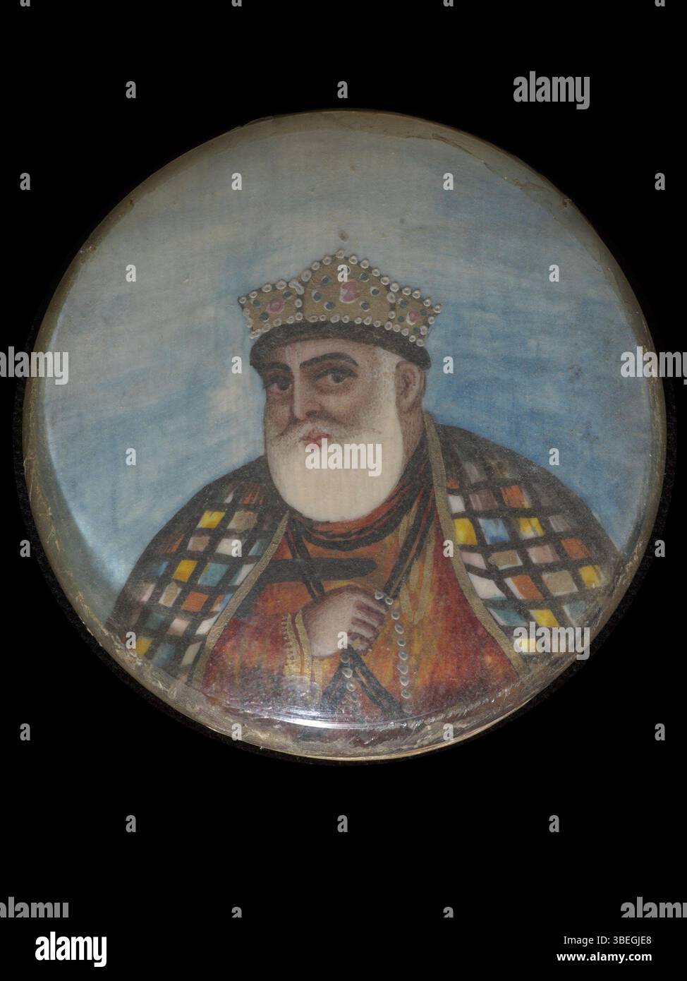 This miniature portrait of Guru Nanak, painted on ivory, dates back to ...
