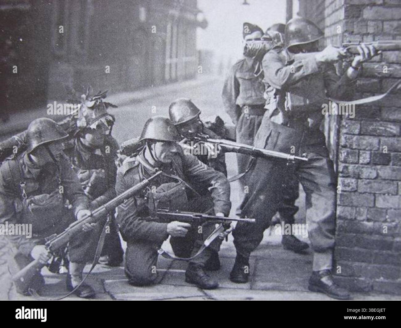 A 1940 photograph depicting Dutch troops training in Britain, wearing ...