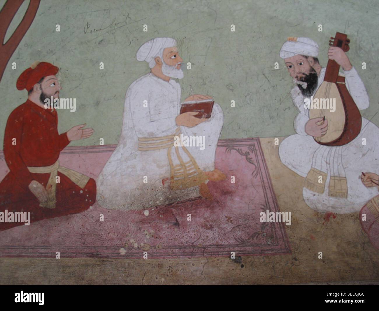 This mural, likely the earliest extant depiction of Guru Nanak, was ...