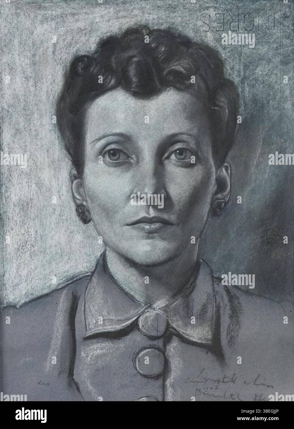'Portrait of Ann Fairweather' by Edward Baird, created with chalks on ...
