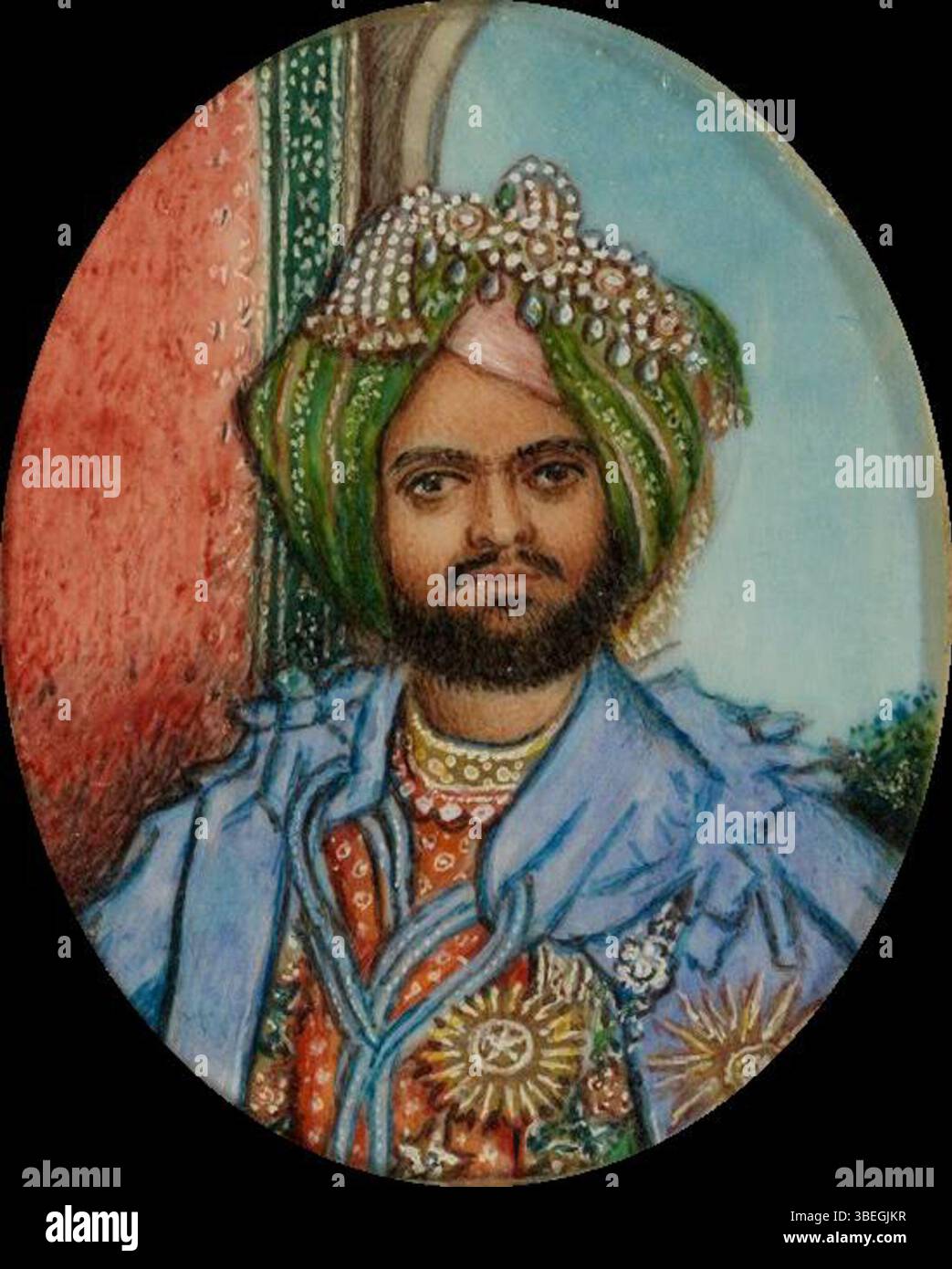 This miniature portrait of Maharaja Mohinder Singh of Patiala State was ...