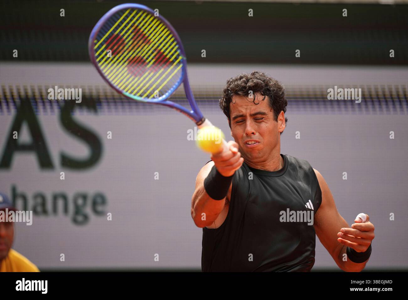 Spain's Jaume Munar returns the ball to France's Arthur Fils during ...