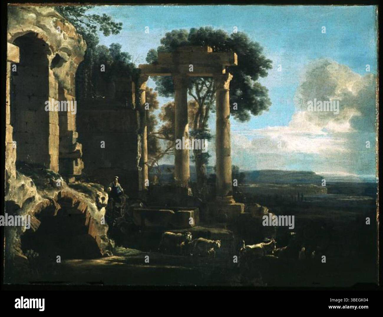 'Landscape with Ancient Ruins' by Jan Asselyn, painted in the 17th ...