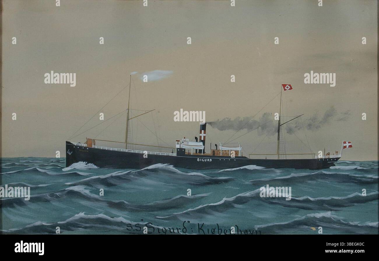 The steamship Sigurd of Copenhagen, built in 1896 by Gray & Co. in West ...