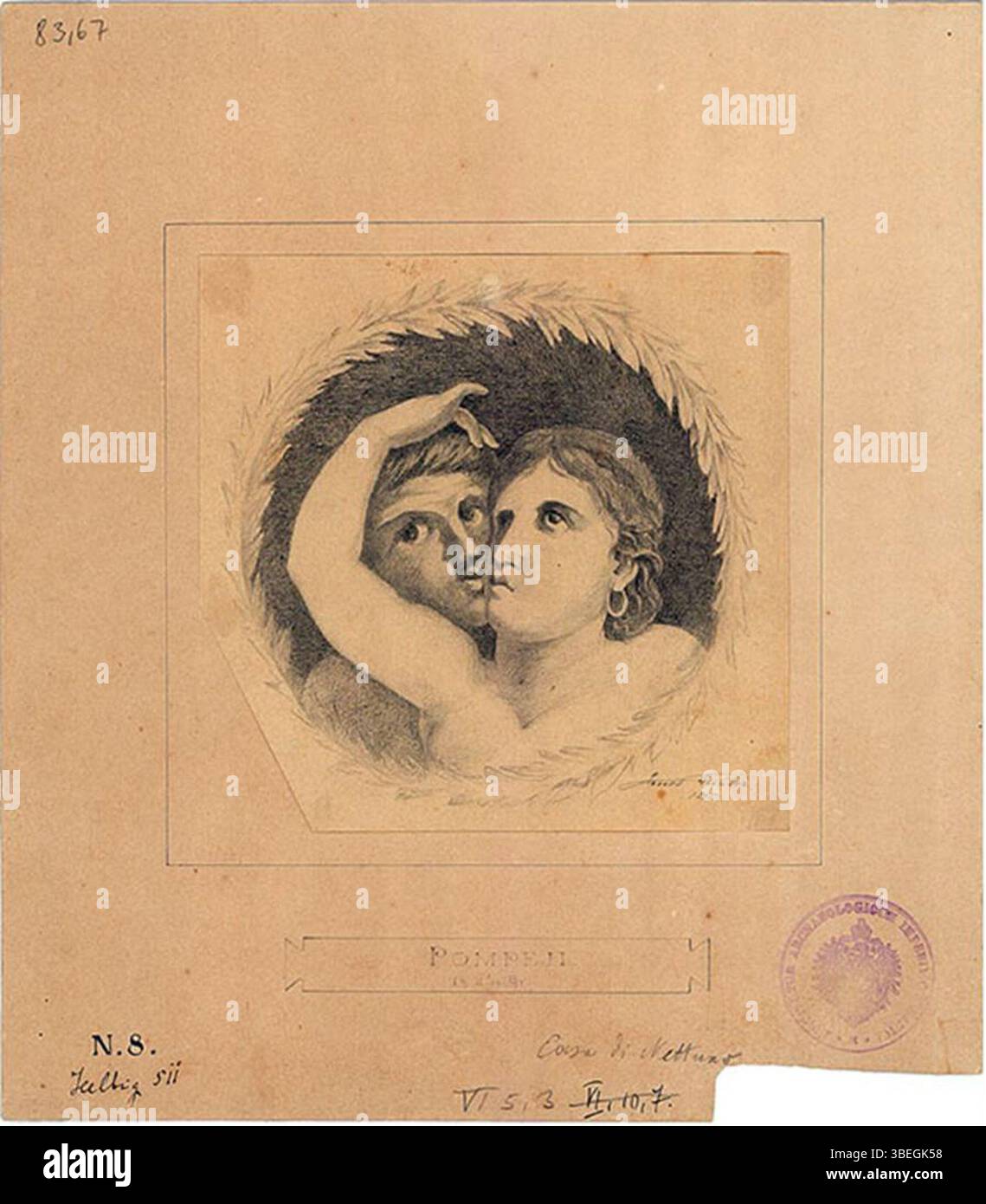 Ernst Eichler's 1875 drawing of a 1st-century Roman medallion from the ...