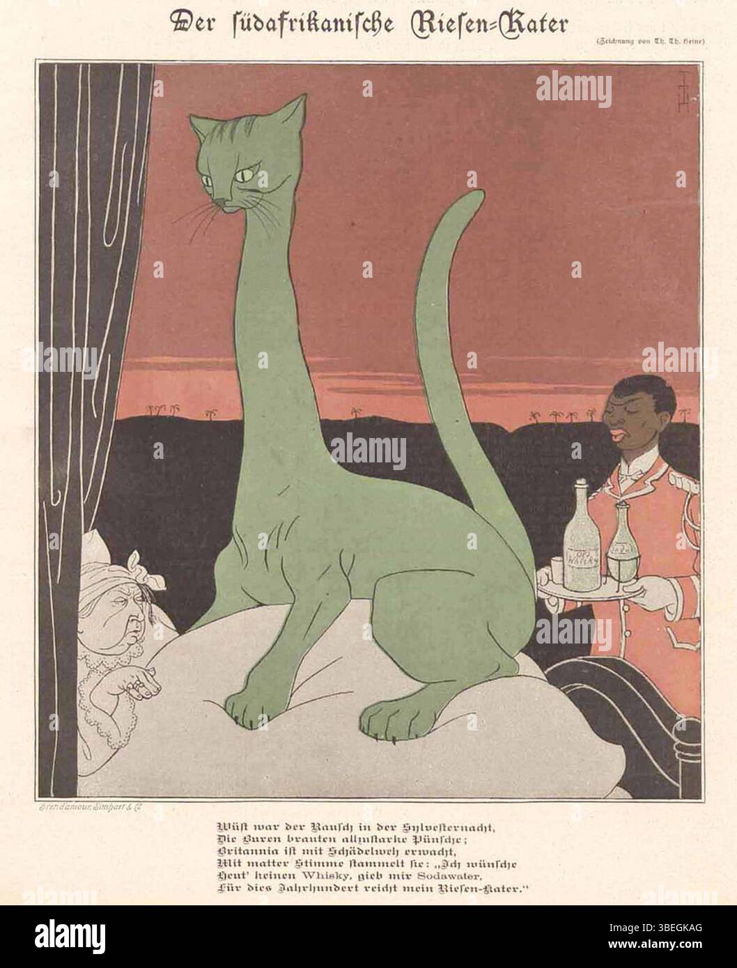 Heine’s 1899 political cartoon, 'The South African Giant Hangover ...