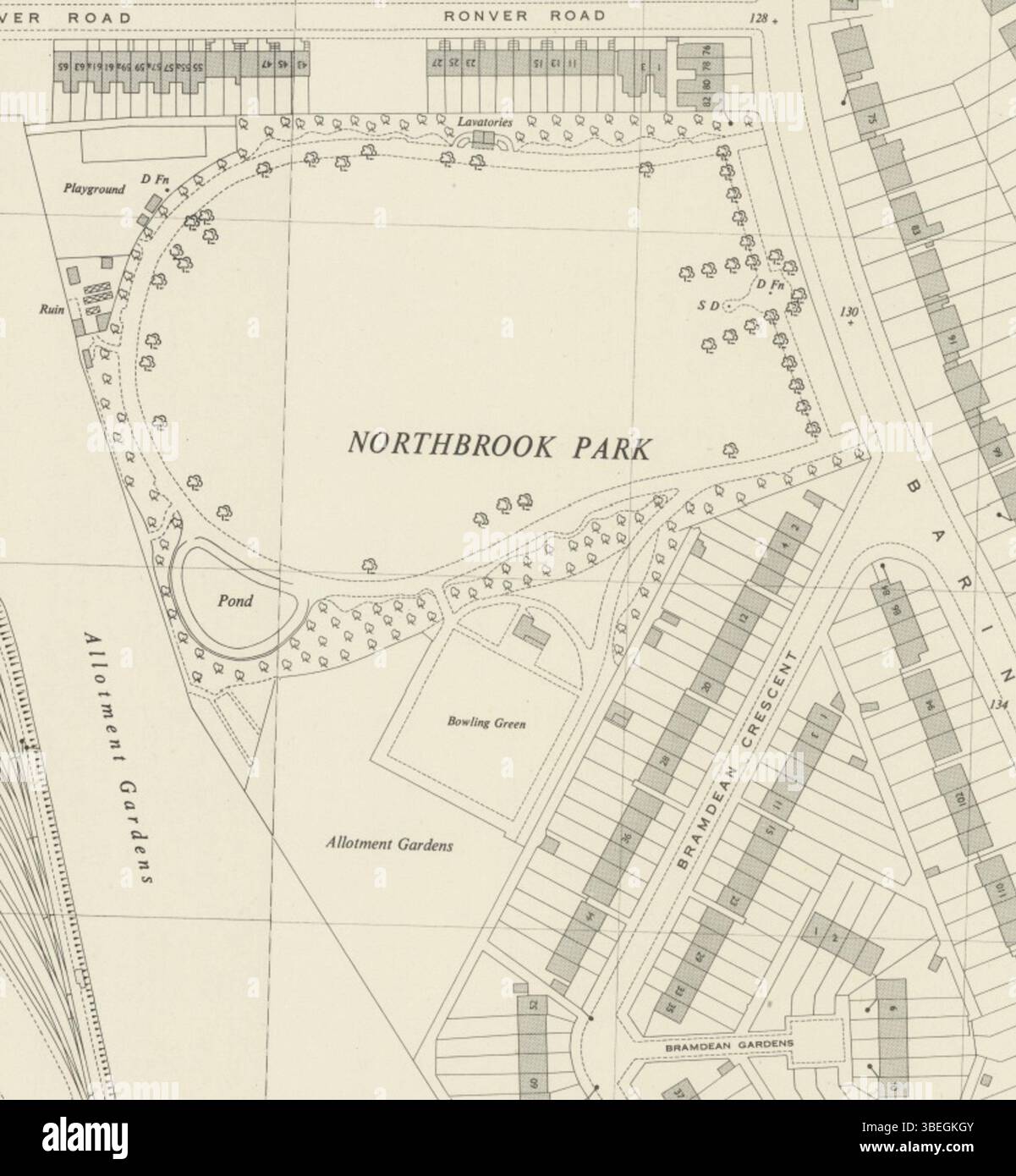 This map, published in 1944, shows Northbrook Park in Grove Park. It is ...