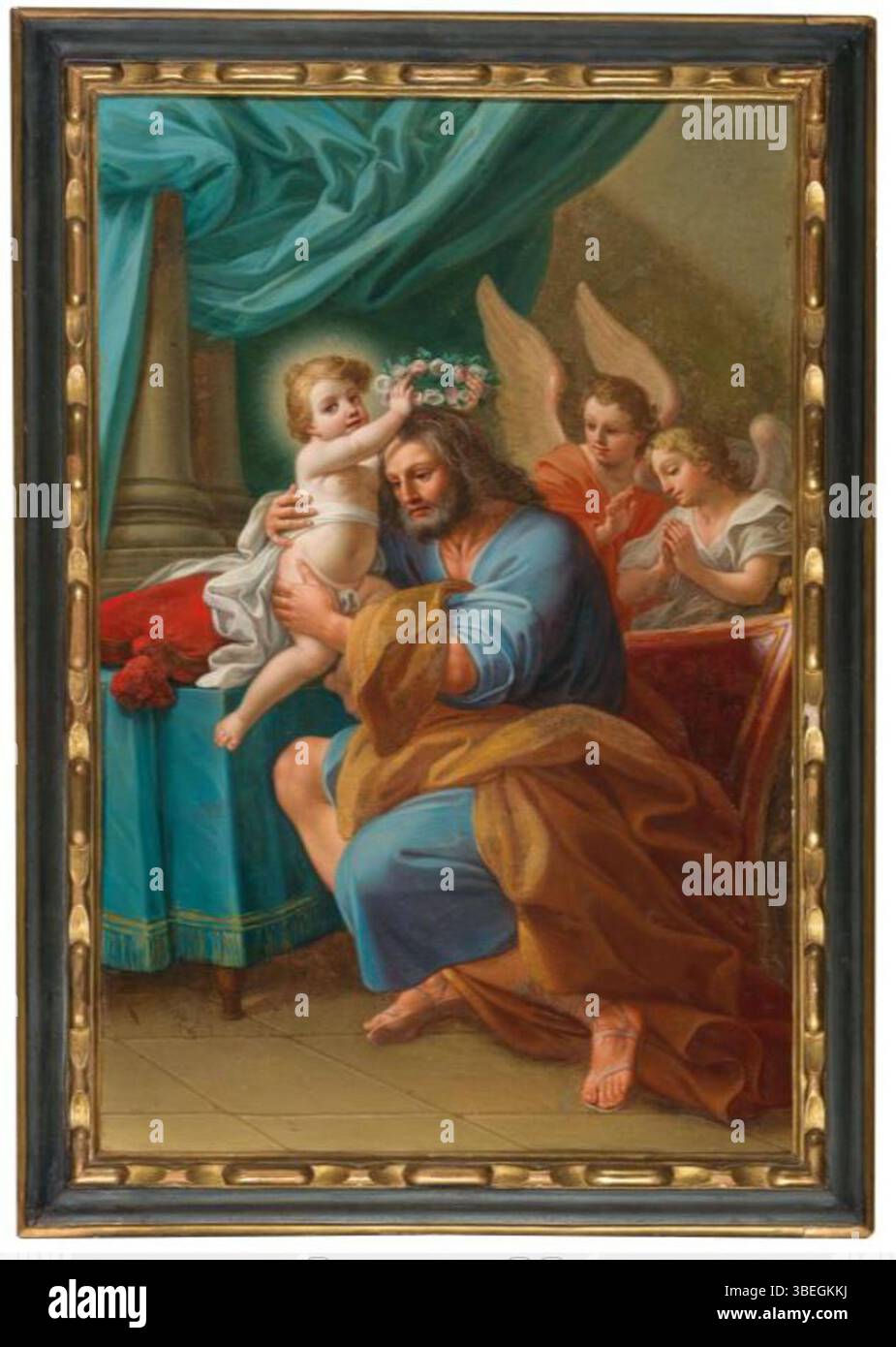 'The Infant Jesus Crowns Saint Joseph' by Mattia De Mare, an oil on ...