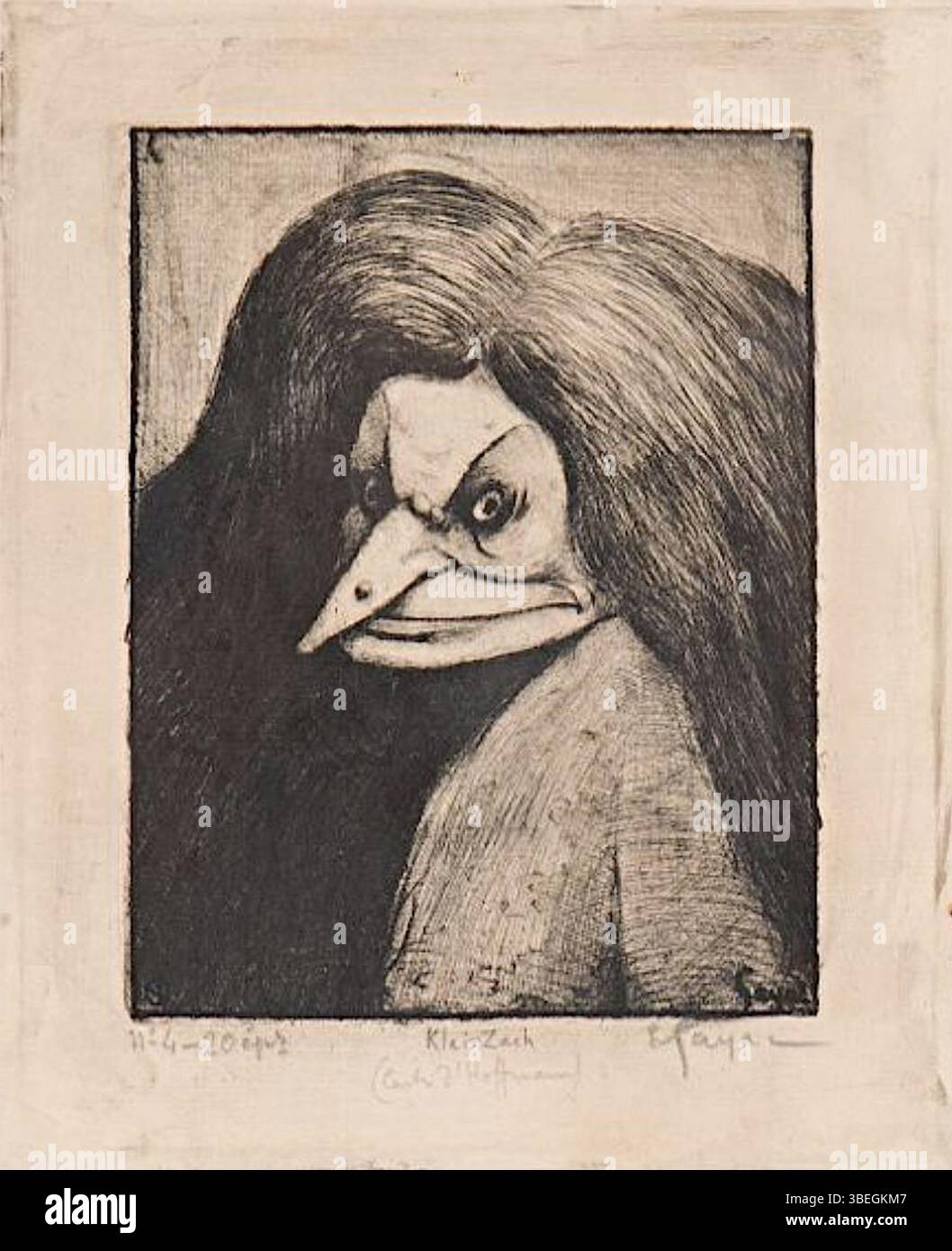 The etching titled 'Kleinzach' by Ernest Gayac, created before 1942 ...