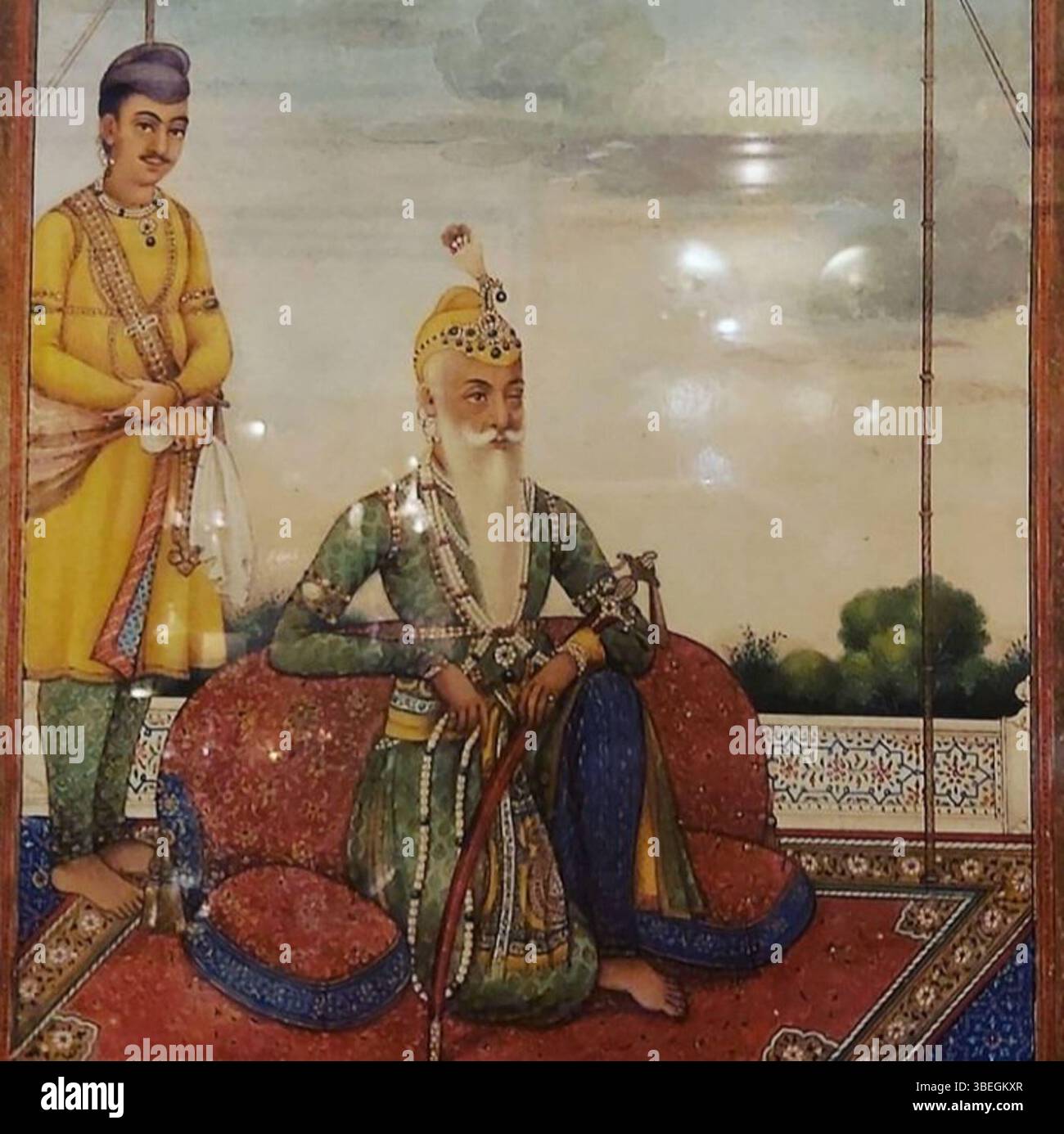 This 19th-century painting depicts Maharaja Ranjit Singh seated ...