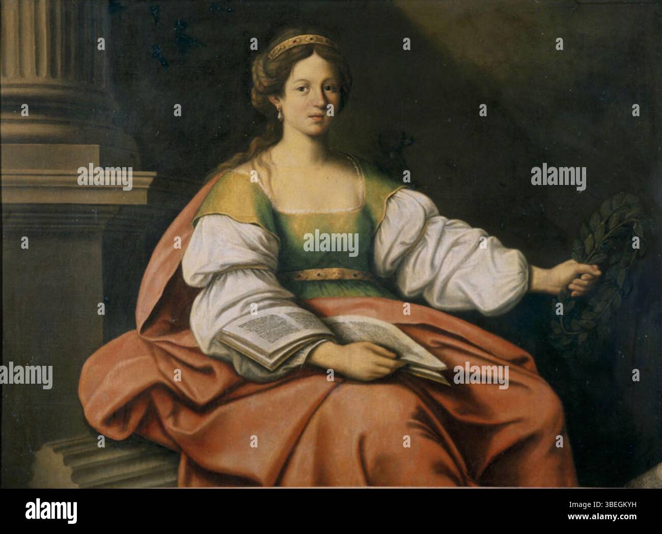 Philippe Quantin’s *Une Muse*, painted between 1620 and 1636, is an oil ...