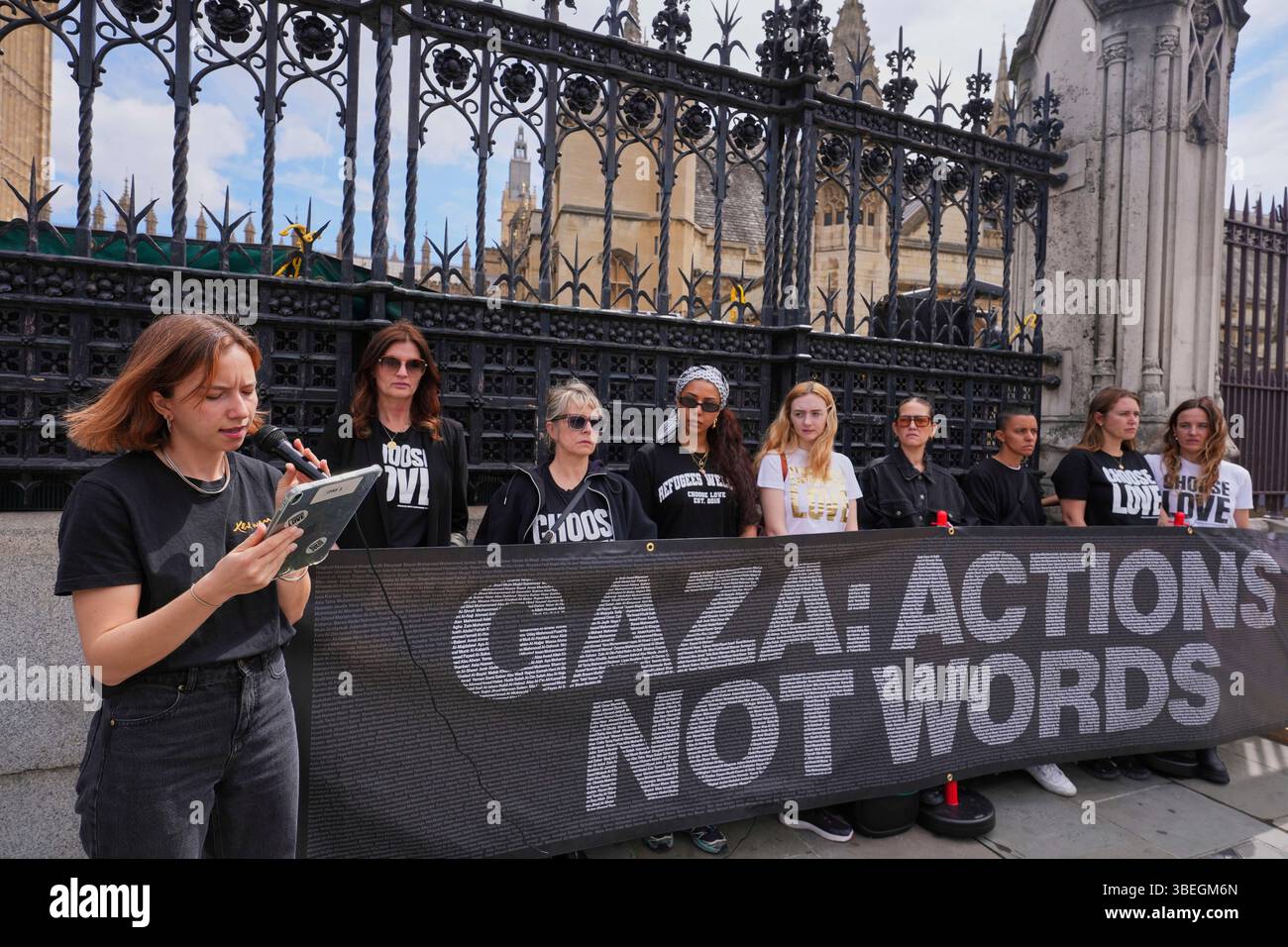 Clover Hogan reads out names as Choose Love Europe's leading funder of ...
