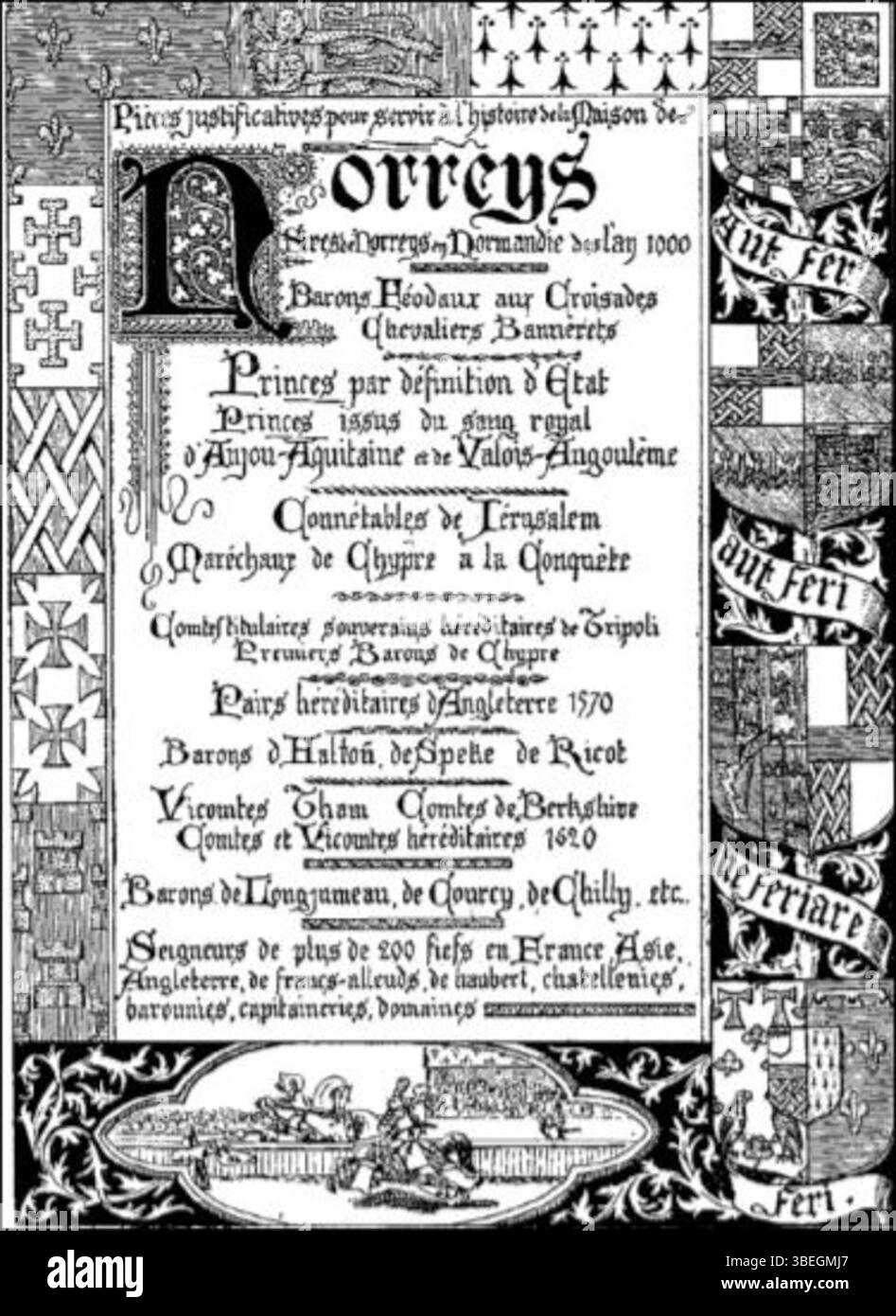An 1903 Ex libris bookplate of the Prince de Norreys, designed to mark ...