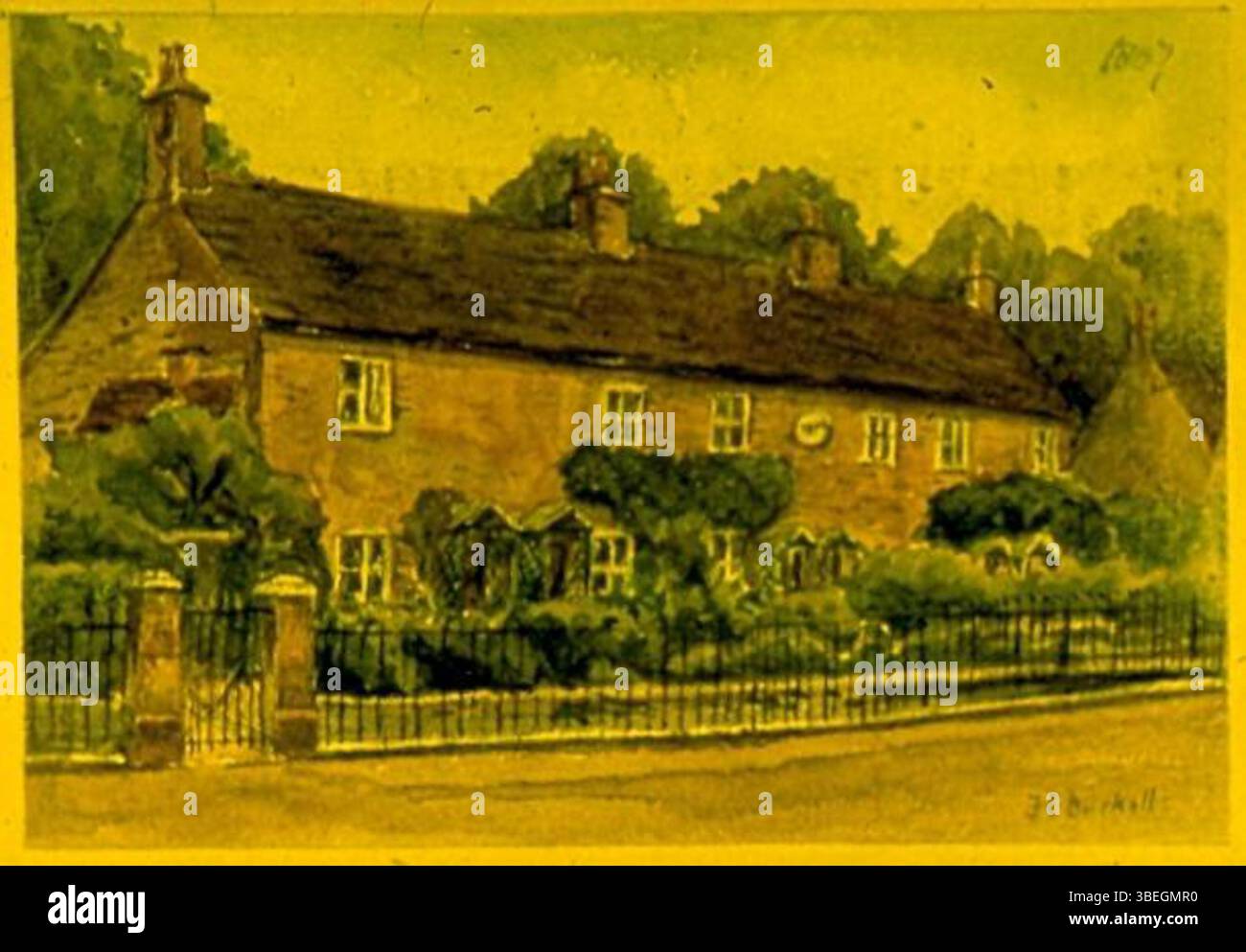 Fanny Buckell's 1941 painting depicts the almshouses of Romseys, Kent ...