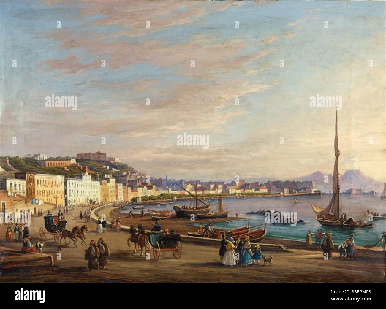 This 1844 painting by Salvatore Candido depicts a view of Naples from ...