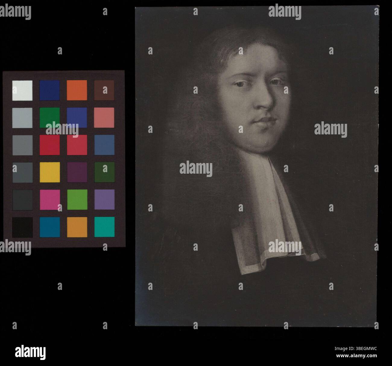 A black-and-white reproduction of a painting depicting Johann Rudolf ...