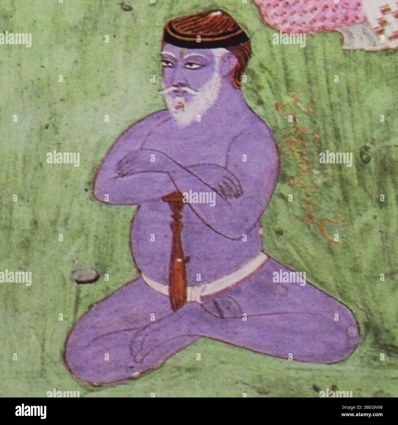 This detail from a painting of the ten Sikh Gurus depicts Baba Pritam ...