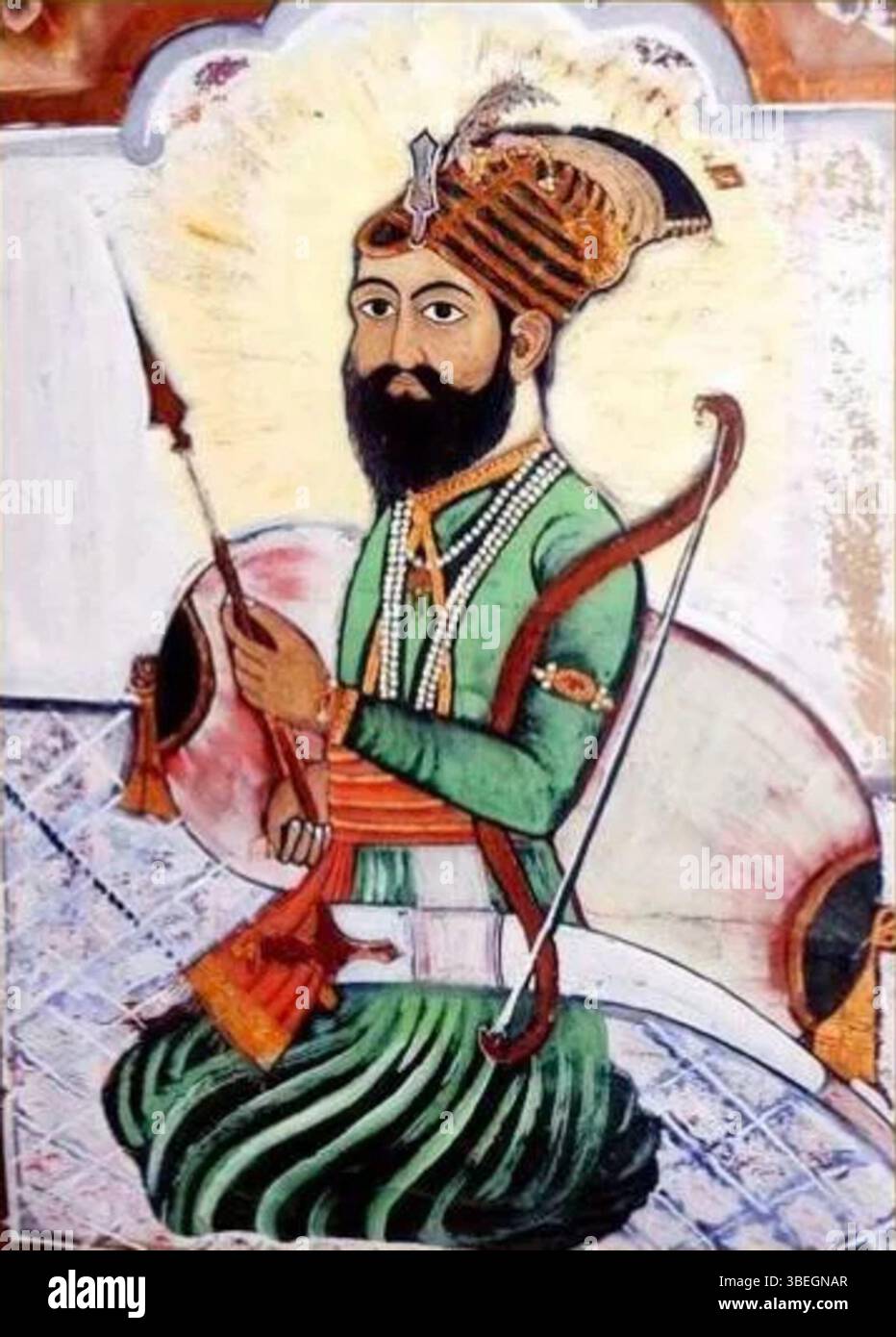 This historical painting of Guru Gobind Singh, possibly created in the ...