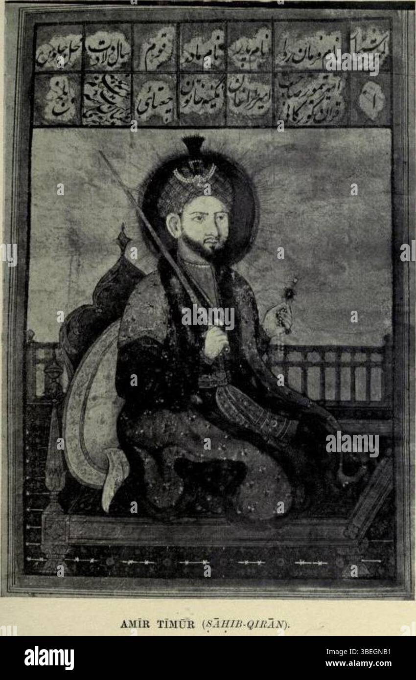 16th-century manuscript illustration of Timur from Tarikh-i-Khandan-i ...