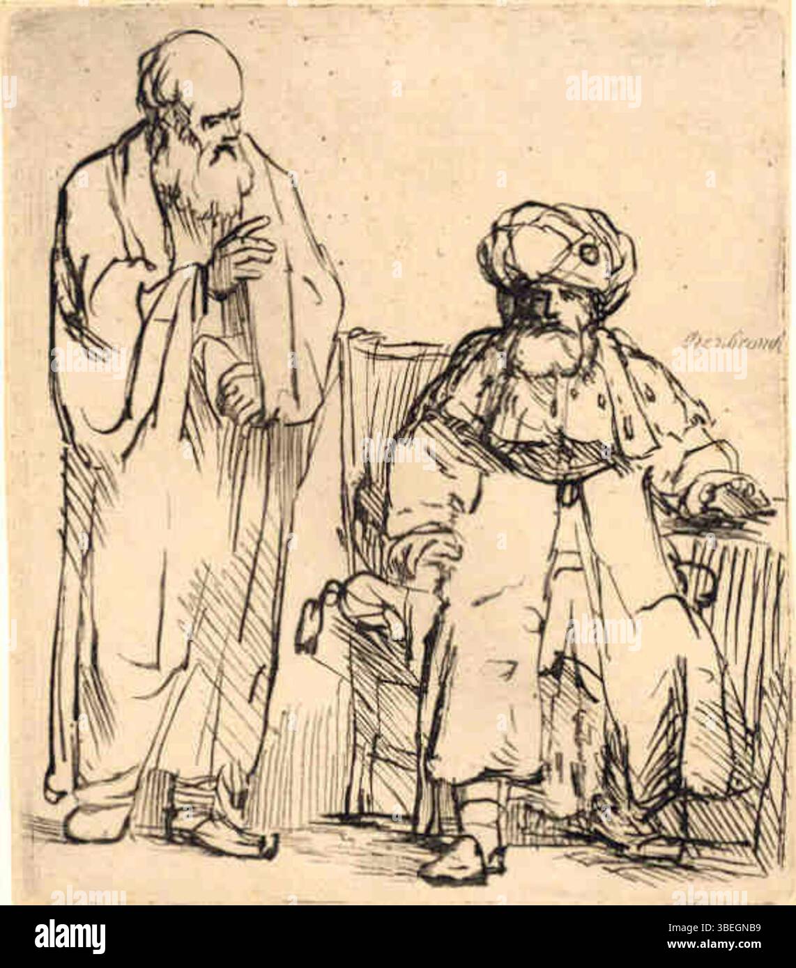 This artwork, created by Matthijs Pool, depicts a standing and sitting ...