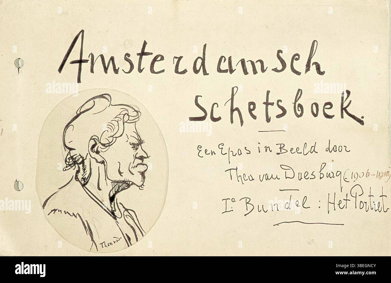 Theo van Doesburg’s sketchbook title page from circa 1906–1910 features ...