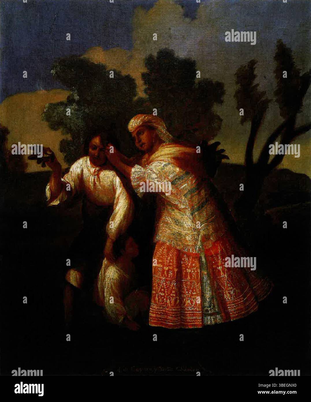 *De coyote e india, chamizo* is an oil painting by Juan Patricio ...