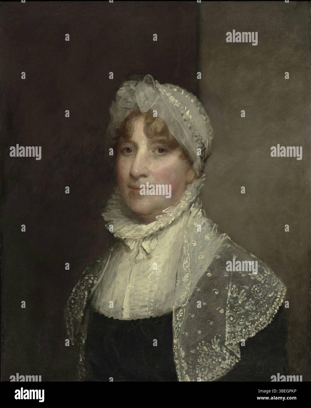 This portrait by Gilbert Stuart, dated around 1800, depicts Hannah ...