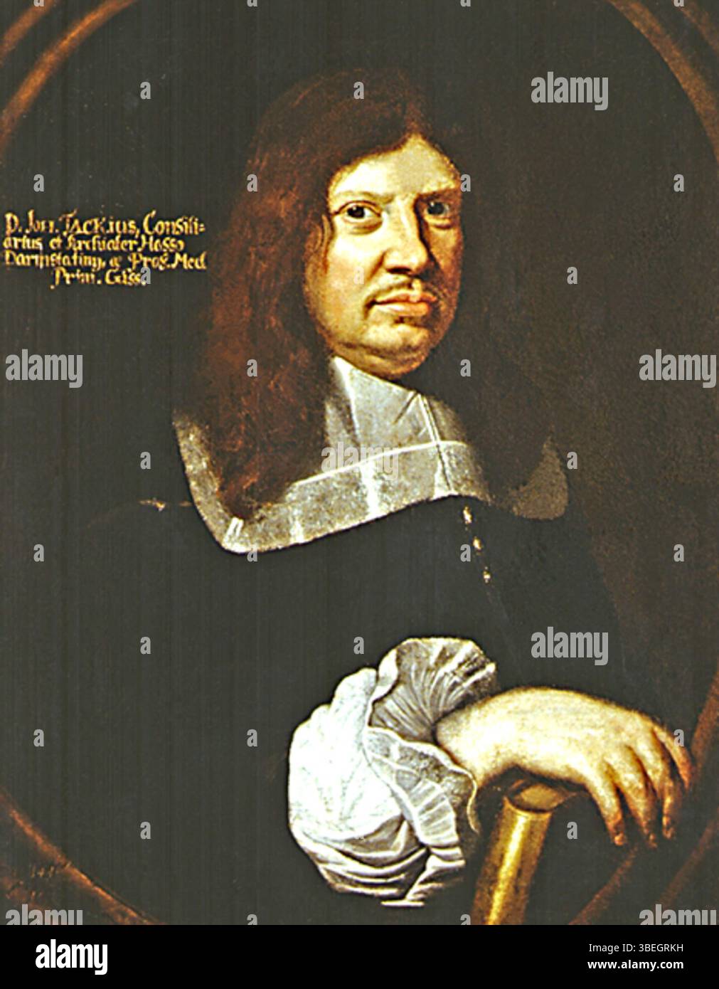 Circa 1665, this image portrays Johann Tacke, a German physician active ...