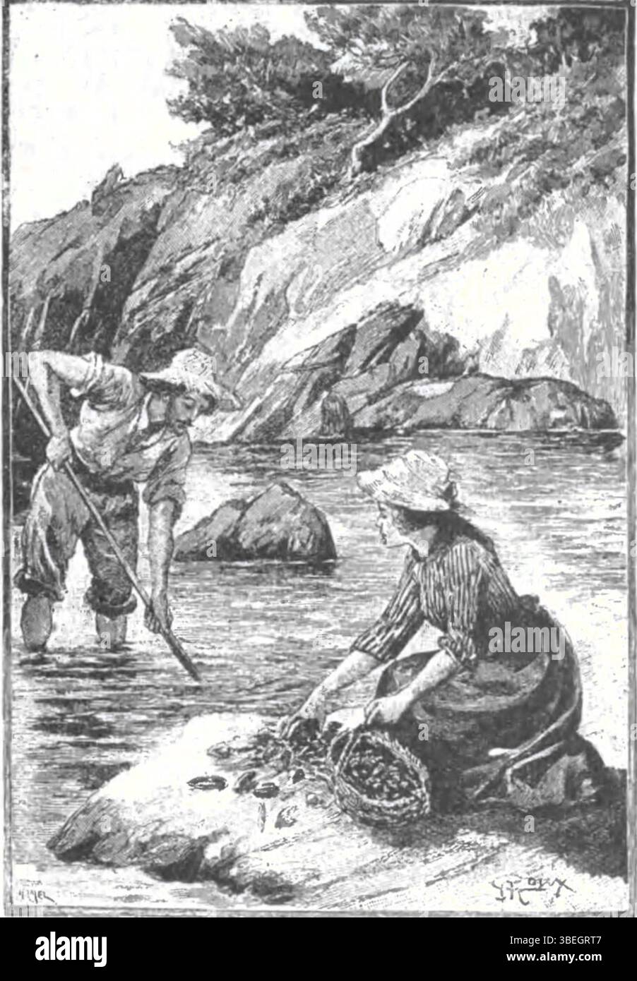 A black-and-white illustration by George Roux from Jules Verne’s 1900 ...