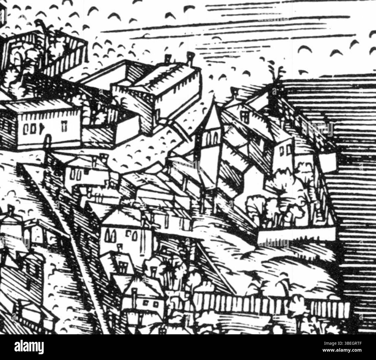 A detail from Jacopo de Barbari's map, dated 1500, showing the church ...