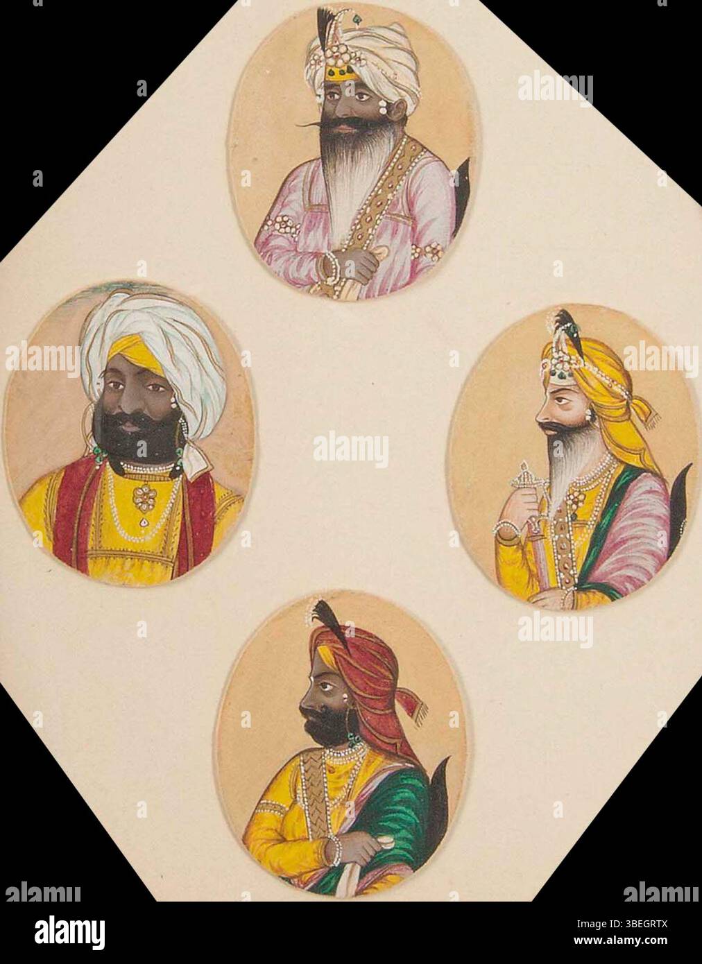 This set of four medallion portraits, created around the mid-19th ...