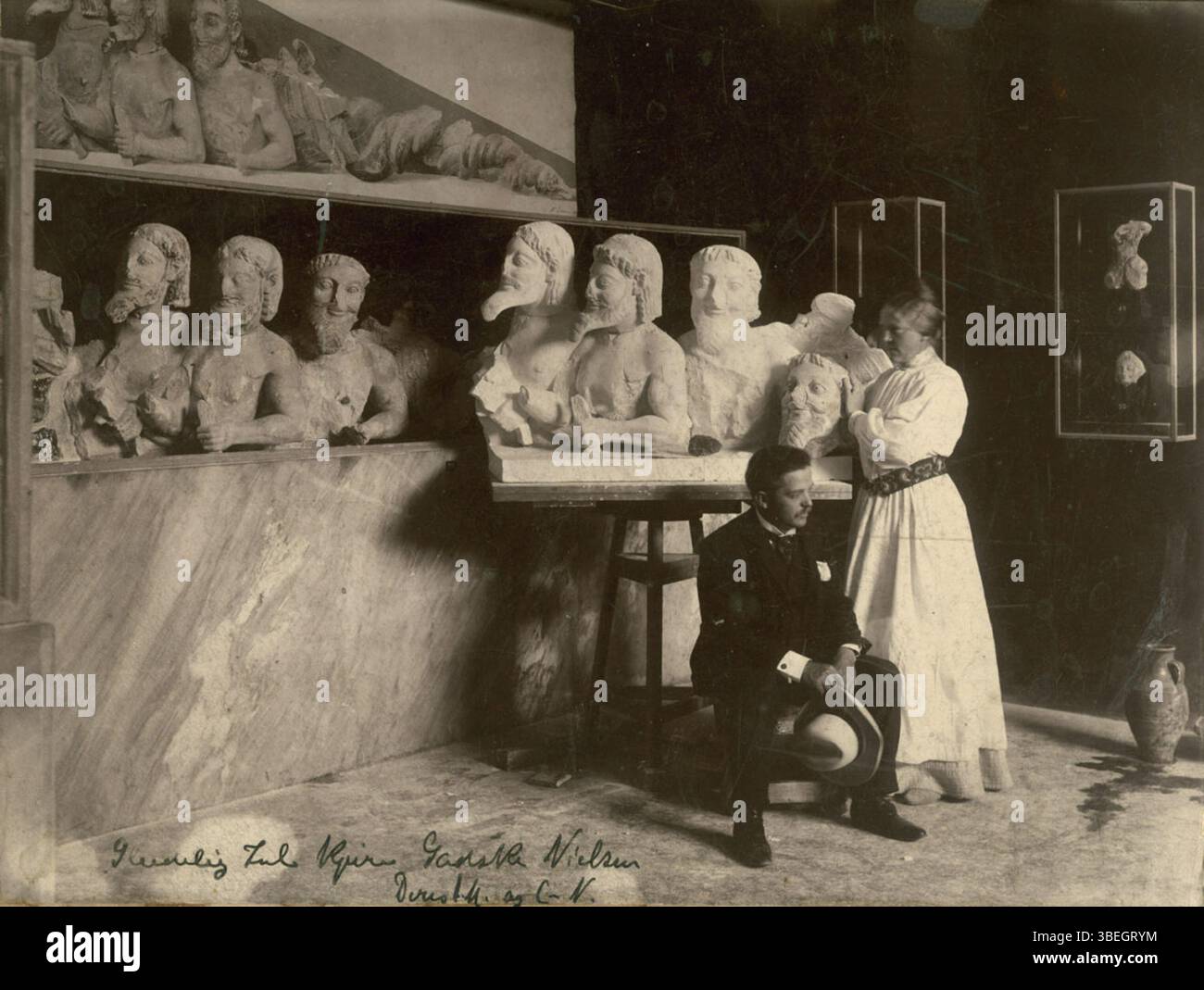 This photograph taken in 1903 shows Carl Nielsen and Anne Marie Carl ...